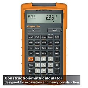 Calculated Industries 4325 HeavyCalc Pro Feet-Inch, Tenths, Yards and Metric Construction Math Calculator Tool for Engineers, Estimators, Excavators, Highway Contractors and Heavy Equipment Operators
