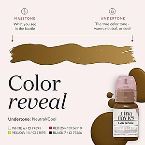 Tina Davies Professional X Perma Blend Brow Pigment - Permanent Eyebrow Makeup - Colours Heal True to Tone - High Retention - Ash Brown, 1/2oz