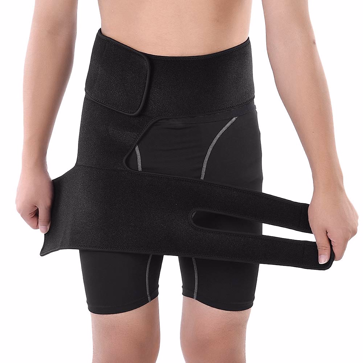 Health Gear Groin Support Bandage, Hip Brace Thigh Compression Sleeve, Breathable Unisex Hip Thigh Support Brace Muscle Strain Prevention Belt Sports Protector