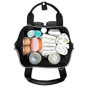 Baby Brezza Lucia Baby Diaper Bag Backpack and Tote – Carry How You Choose – Spacious but Compact Design with 12 Pockets and Slide Out Diaper Caddy, Graphite