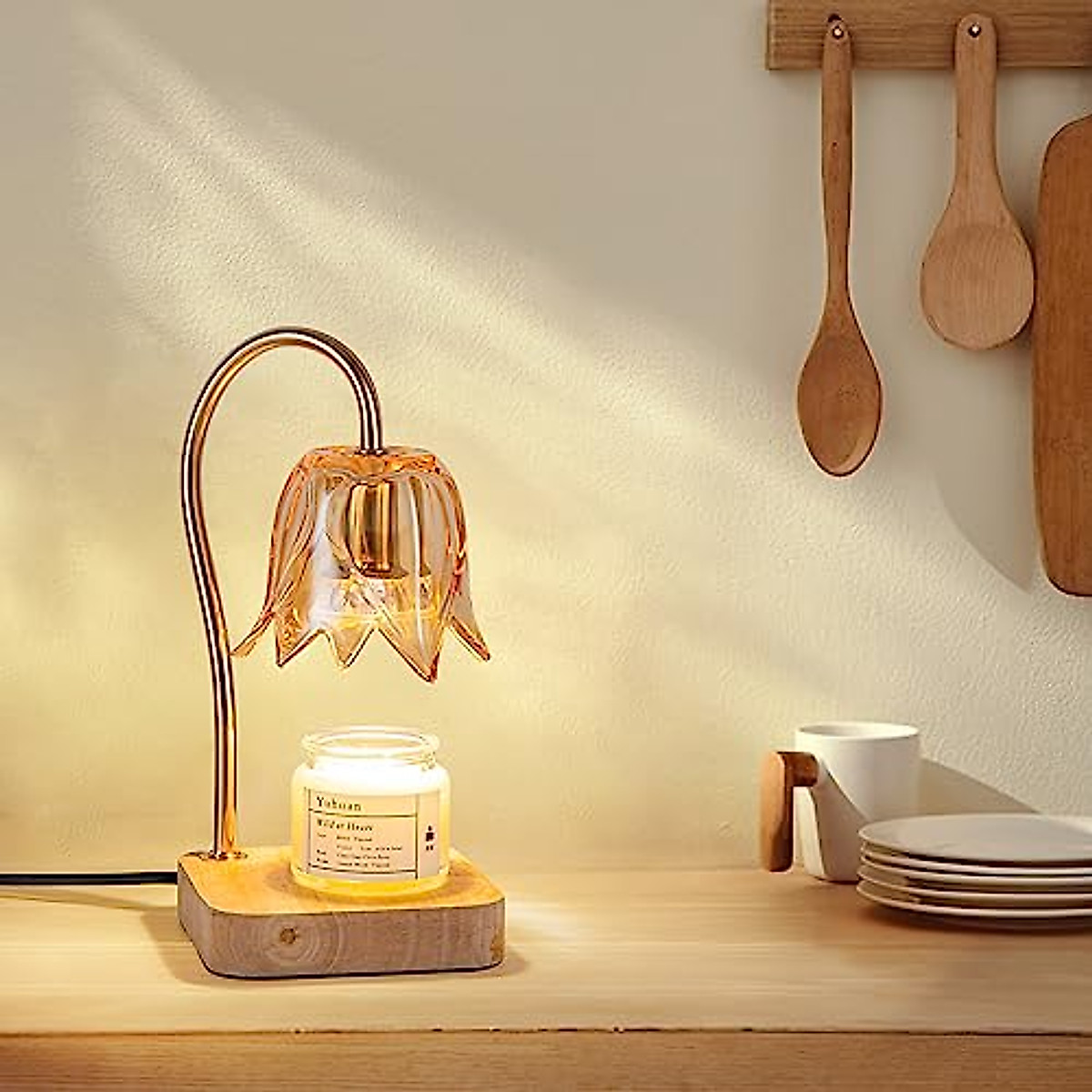 Candle Warmer Lamp with Timer, Dimmable Candle Lamp Warmer with 2 Wax Warmer Bulbs, Candle Warming Lamp for Jar Candles & Wax Melt, Cozy Candle Warmer Light for Home Decor, Birthday Gifts for Women.