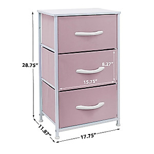 Sorbus Kids Dresser with 10 Drawers and 3 Drawer Nightstand Bundle - Matching Furniture Set - Storage Unit Organizer Chests for Clothing - Bedroom, Kids Rooms, Nursery, & Closet (Pink)