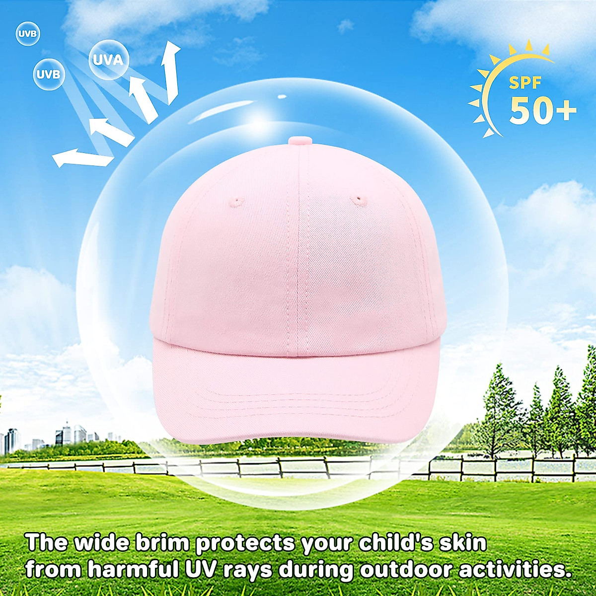 Duoyeree Kids Baseball Cap Sun Hat Adjustable Lightweight Soft Summer Beach Play Hat for Toddlers Little Boys Girls