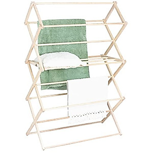 Pennsylvania Woodworks Clothes Drying Rack: Solid Maple Hardwood Laundry Rack for Bedding, Blankets, Towels & More, Heavy Duty, Folding Drying Rack Made in USA, No Assembly Needed, Extra Large
