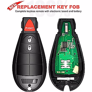 Keyless Entry Remote Key Fob Fit for 2009-2012 Dodge Ram 1500 2500 3500, 2008-2020 Grand Caravan, Journey, Durango, Chrysler Town and Country, Jeep Grand Cherokee, Commander (FCCID: M3N5WY783X)