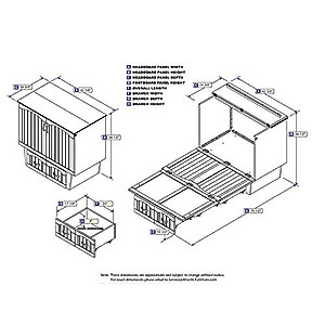 AFI Nantucket Murphy Bed Chest, Twin, Grey