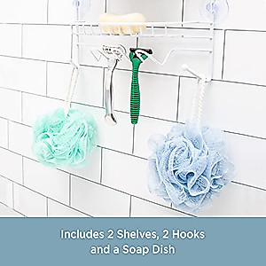 Kenney 11" x 24" x 4.5" 2-Tier Hanging Shower Caddy, White