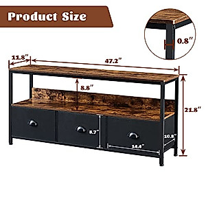 PRAISUN Dresser TV Stand with Storage and Drawers , Wide Dresser for Bedroom, Entertainment Center for 55 inch TV for Living Room, Chest, Closets and Nursery - Black and Rustic Brown