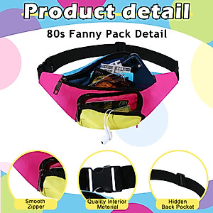 Xuniea 4 Set 80s Accessories for Women Workout Set Include Retro 80s Fanny Pack Neon Leg Warmers Headband and Wristbands 80s 90s Party Disco Neon Party cosplay