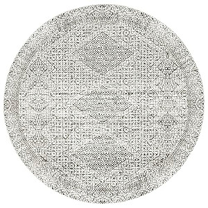 nuLOOM 6' Round SpinClean Machine Washable Stain-Resistant Area Rug with Non Slip Backing, Low Profile for Living Room, Bedroom, and Dining Room, Hart Grey