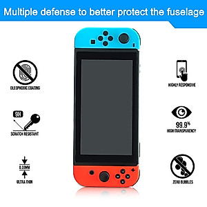 Carry case for New Switch Lite, AFUNTA Zipper Portable Case with 2 Pcs Screen Protectors for Switch Lite 2019-9H Hardness Tempered Glass Film
