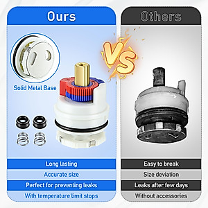 Dreyoo Square Stem Washerless Cartridge Replacement for DA603566, Shower Cartridge Compatible with Danze and Glacier Bay Single Handle Tub/Shower Faucets with Temperature Limit Stops