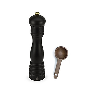 Peugeot Auberge U'Select 10.75 Inch Pepper Mill W/ Wooden Spice Scoop (Chocolate)