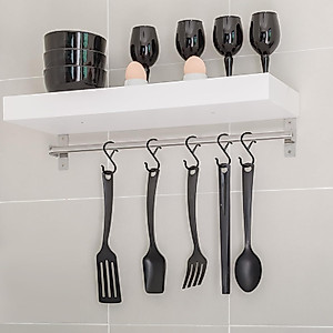 Mzekgxm 12 Pack S Hooks for Hanging, 3.5 inch Safety Buckle Design Heavy Duty Metal Black S Hooks for Hanging Plants, Pots, Pans, Cups, Clothes, Towels, Bags in Kitchen, Bathroom, Closet, Garden