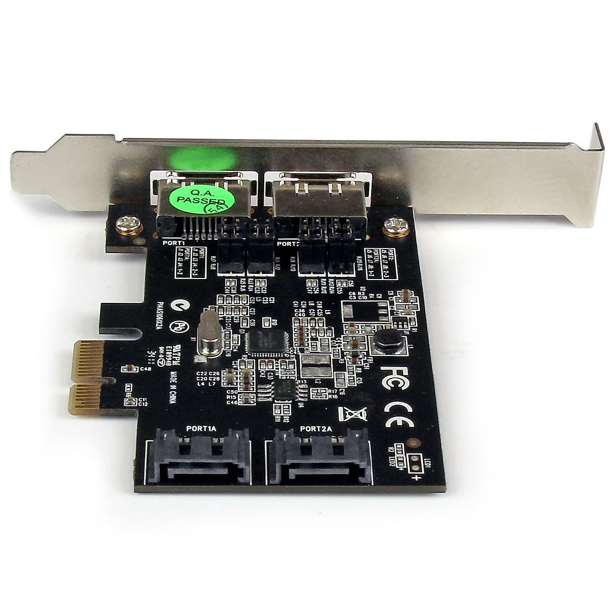 StarTech.com 2 Port PCI Express SATA 6 Gbps eSATA Controller Card - Dual Port PCIe SATA III Card - 2 Int/2 Ext - SATA III 6Gbps (PEXESAT322I)