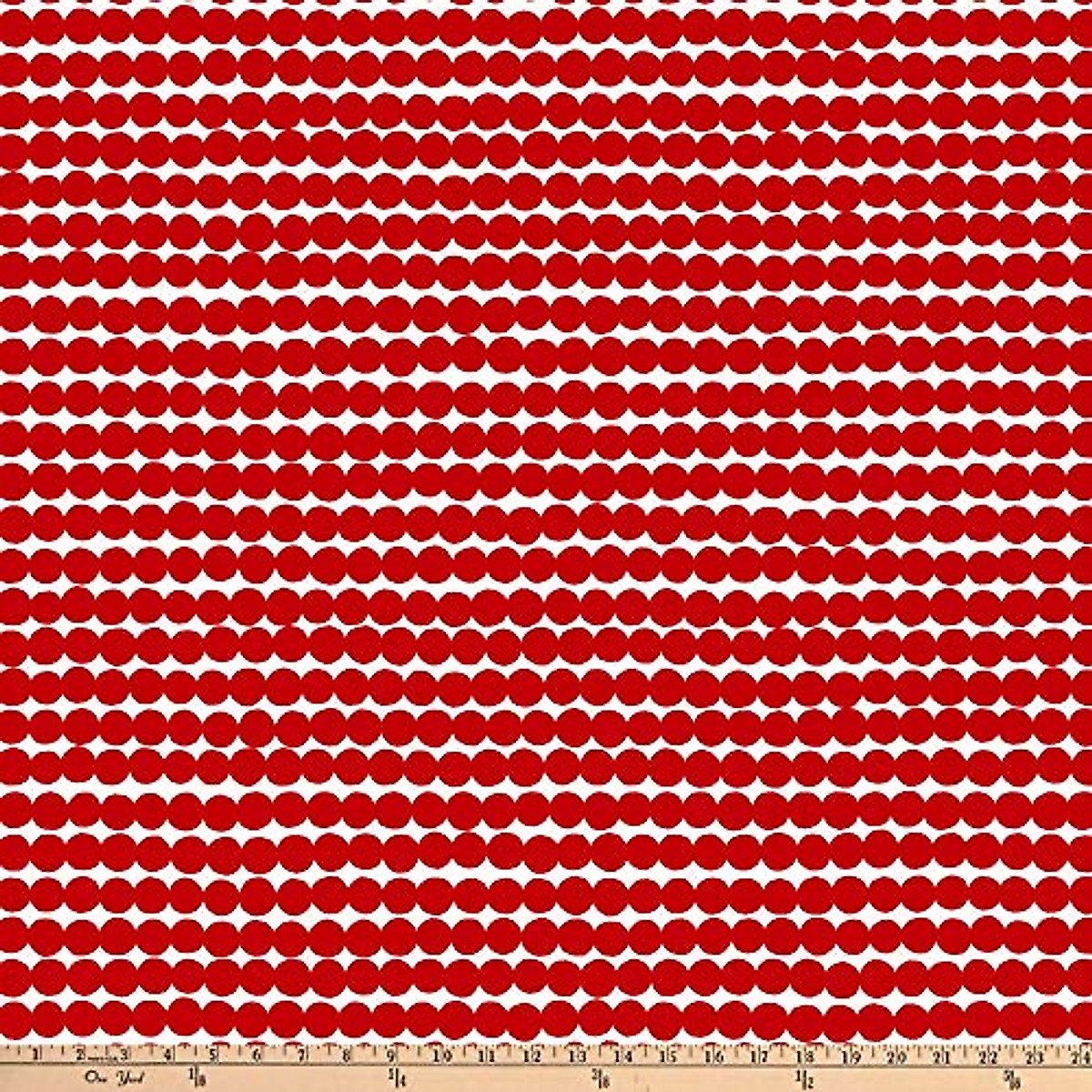Marimekko Rasymatto Cotton Fabric, White/Red, Fabric By The Yard