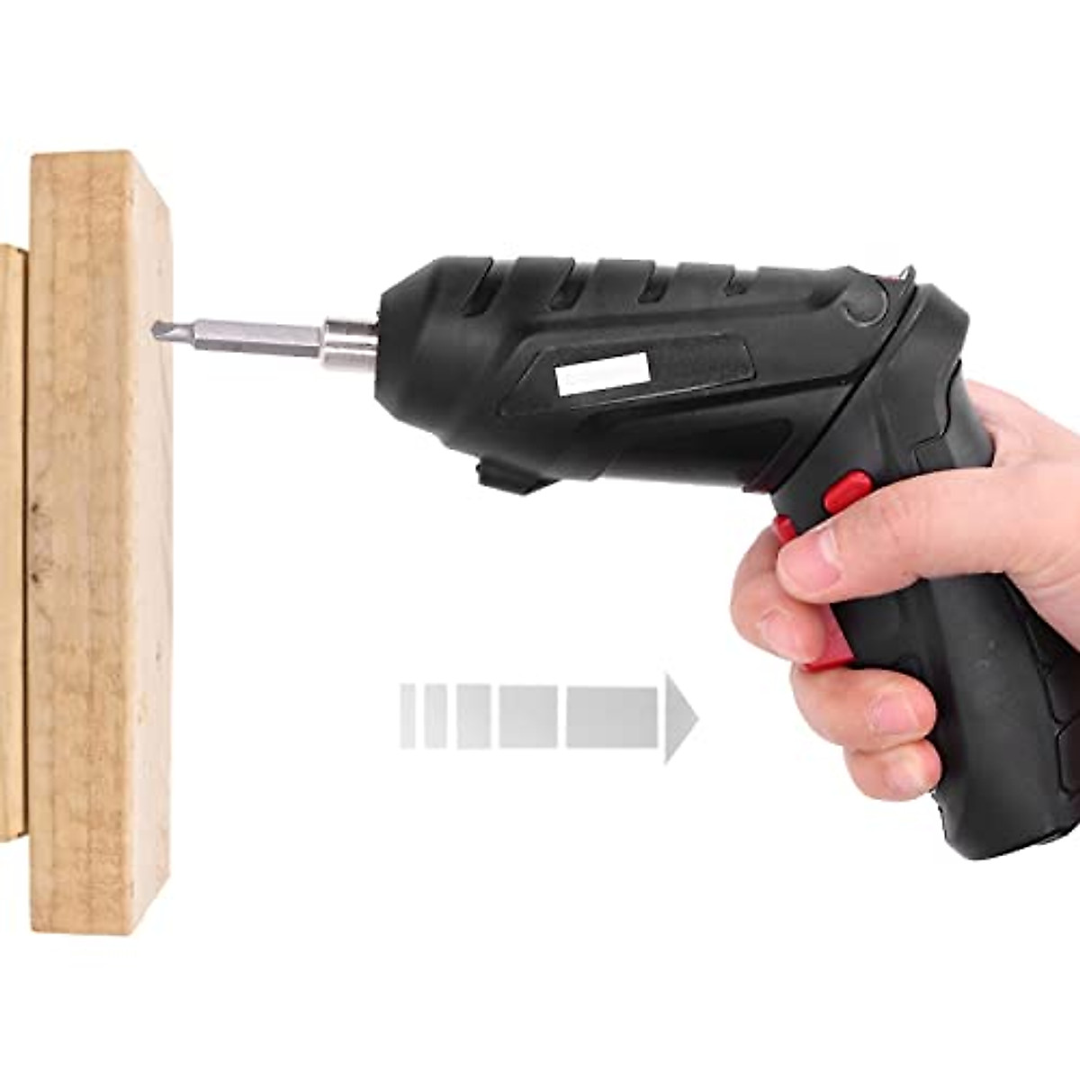 Portable Electric Screwdriver USB Rechargeable with 2pcs Bit Tool Set for Drilling Repair cordless screwdriver rechargeable screwdriver small electric screwdriver (Black 4.2V)