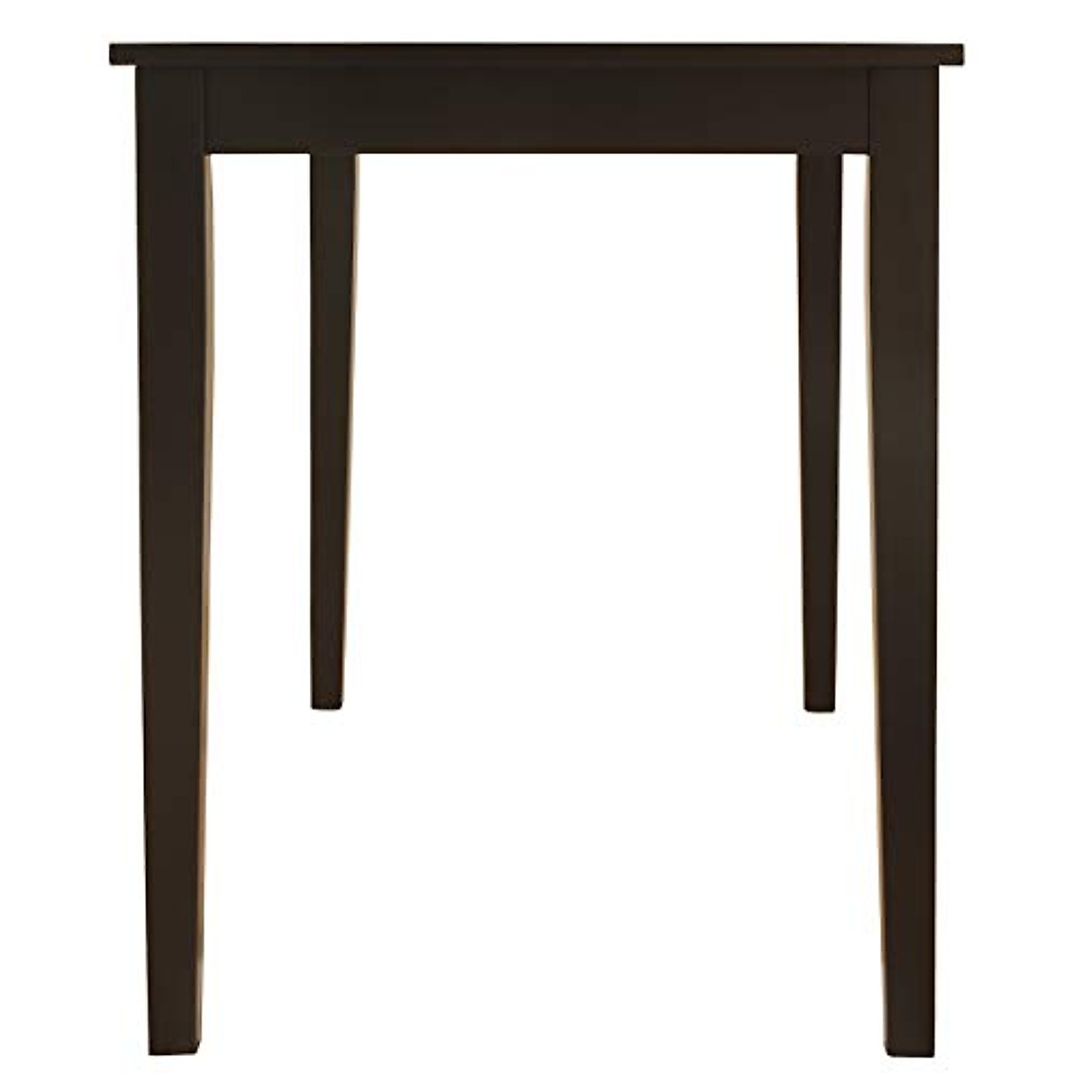 Signature Design by Ashley Kimonte Rectangular Dining Room Table, Black & Kimonte Modern Faux Leather Upholstered Armless Dining Chair, 2 Count, Dark Brown