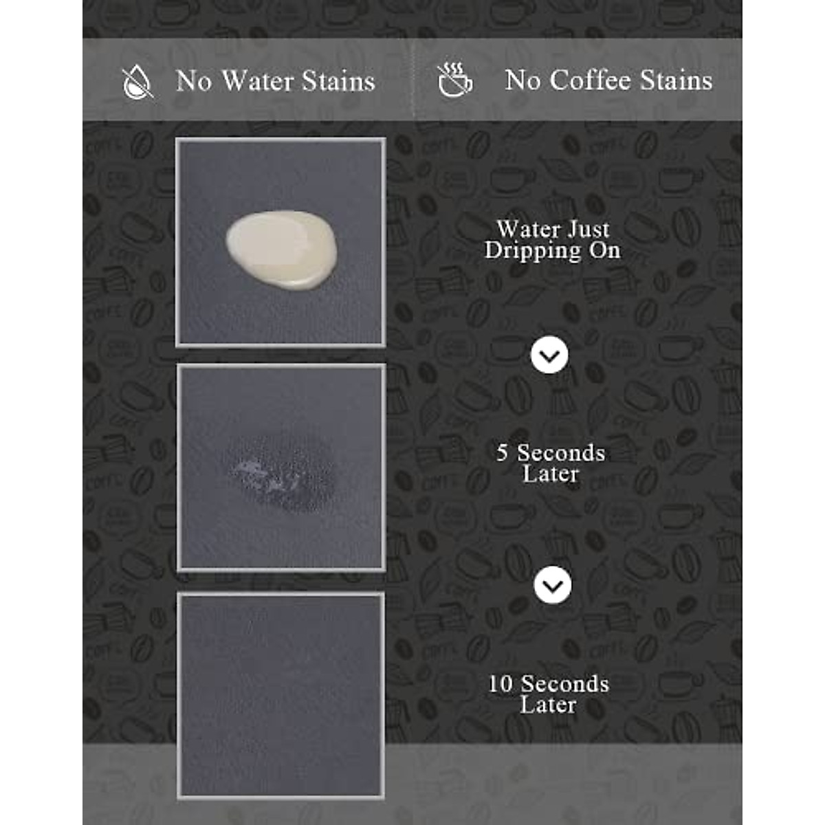 TCHDIO-Coffe Mat-Coffee Bar Accessories-No Water Marks Drying Mat-Rubber Backing Bar Mat Fit Under Coffee Maker Machine Coffee Pot-Perfect Coffee Station Organizer