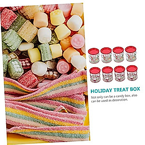 NOLITOY 16 Pcs Portable Cylinder Cookie Containers for Giving Christmas Biscuit Xmas Candy Canister Loose Tea Tin Candy Container Adorable Candy Canister Seal PVC Christmas Box