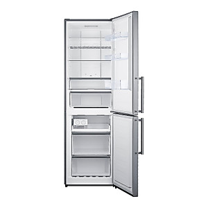Summit Appliance FFBF235PL 24" Wide Bottom Freezer Refrigerator, Energy Star, LED Lighting, Stainless Steel (RHD)