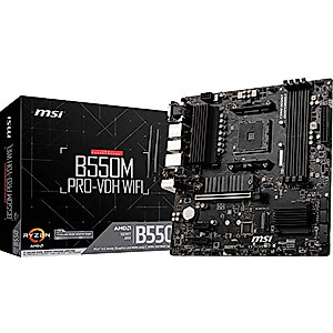 MSI B550M PRO-VDH WiFi ProSeries Motherboard (AMD AM4, DDR4, PCIe 4.0, SATA 6Gb/s, M.2, USB 3.2 Gen 1, Wi-Fi, D-SUB/HDMI/DP, Micro-ATX)