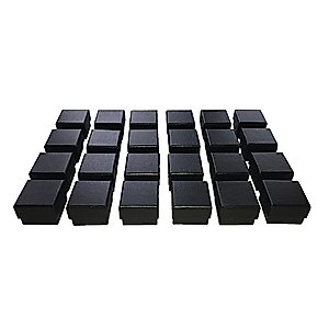 Marimor Jewelry Black Ring Gift Box with Foam and Velvet Insert Wholesale Pack of (24)