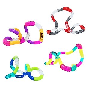 Tangle® Jr. Textured 4-Pack Genuine Tangle Toys Fidget Pack - Textured Fidget Toy Fidgets Pack for Kids and Adults - Fidget Toy for School - Gift for Teens and Adults