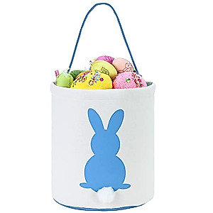 XinblueCo Baseball Easter Bunny Baskets Eggs Bags with Baseball Printing Halloween Trick or Treat Bags Baseball Easter Bunny Baskets Tote Bag Storage Gifts Candies Bucket for Kids Girls with Handles…