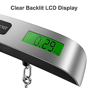 Luggage Scale 50kg/110LB, Kimystam Portable LCD Display Electronic Scale Weight Balance Suitcase Travel Bag Hanging Steelyard Scale Tool with Hook