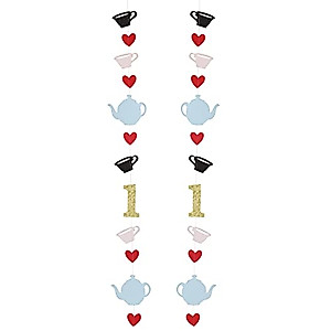 Alice In Onederland Banner For Wall Decor - Tea For Two Birthday Decorations, First Birthday Photo Backdrop,blue Wonderland For 1st Birthday Party Surprise
