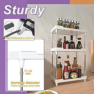 Bathroom Organizer Countertop, 3-Tier Vanity Tray Corner Shelf for Makeup Cosmetic Perfume Skincare Bathroom Supplies and More, Multi-Functional Acrylic Organizer in Vanity Dresser and More - White