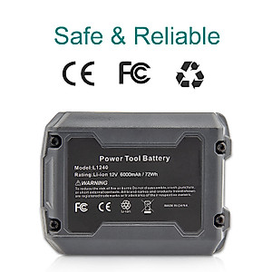 HIGH QUALITY FUTUREBATT FUTUREBATT [1Pack] 12V 6.0Ah Lithium-Ion Battery for Ridgid 12V Drill Tools Battery R82007 R82008 R82009 R82049 AC82049 AC82059 130188001