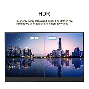 HUIISUOC Portable Monitor 17.3 Inch Ultra Slim Portable Monitor for Computer Display Full HD 1080P IPS Screen 178°Full View. USB C Monitor with HDMI for Laptop/Computer/Smart Phone/Xbox/PS4