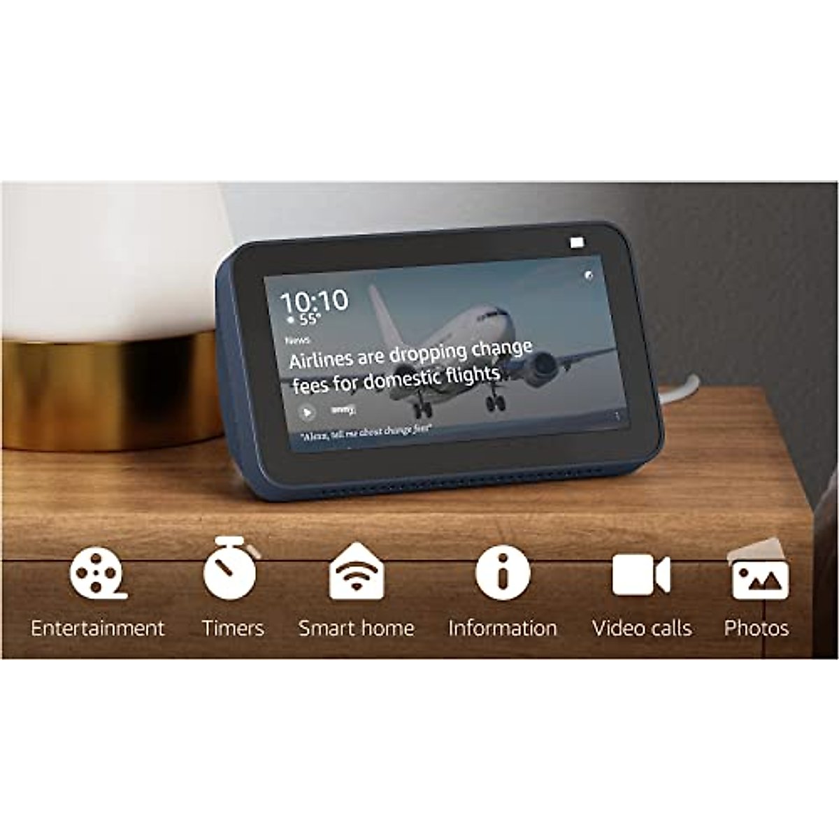 Echo Show 5 (2nd Gen, 2021 release) | Smart display with Alexa and 2 MP camera | Deep Sea Blue