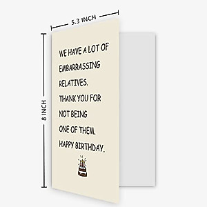 Ogeby Funny Birthday Card for Cousin, Aunty, Uncle, Humor Birthday Card Gift, Embarrassing Relatives Card for Sister, Brother