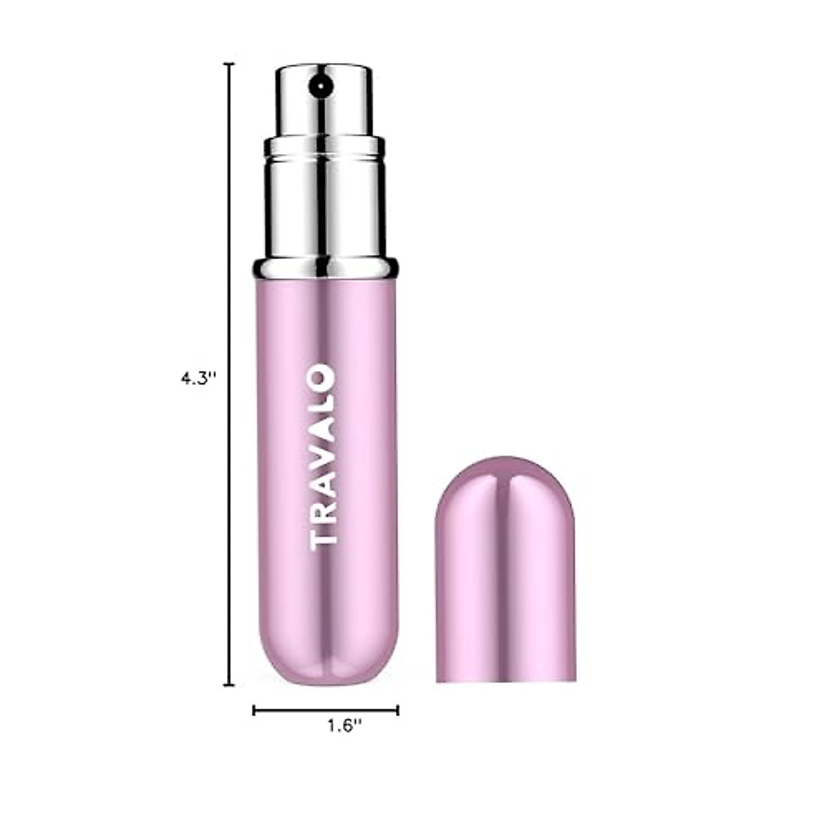 Travalo Classic Perfume Atomizer - U refill system - Elegant Metal Travel Atomiser - TSA Flight Approved Portable Mini Refillable Empty spray Bottle Glass-free Scent Pump Case - Pink 0.17 oz / 5ml