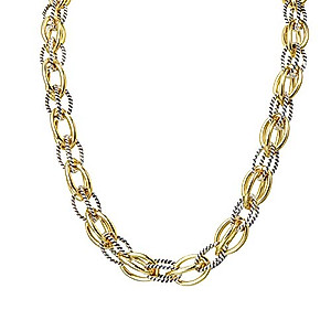 UNY JEWEL Twisted Cable Wire Link Chain Bracelet Two Tone Designer Brand Inspired Women Jewelry Valentine Christmas Gift (Silver)