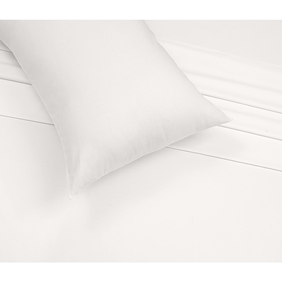 RUVANTI 100% Cotton Sheets for Full Size Bed - Crispy Cooling Percale Sheets - Breathable & Durable Full Sheet Set - Deep Pocket 16 Inches (Fits up to 18") - Off White - 4 Pieces