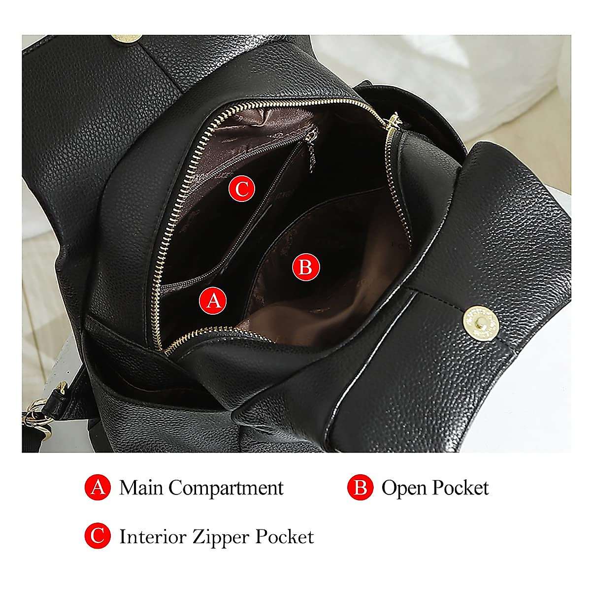 FOXLOVER Genuine Leather Backpack Purses for Women Ladies Fashion Designer Small Travel Bag Mini Daypack
