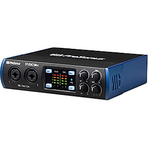 PreSonus Studio 26c 2x4 USB Type-C Audio/MIDI Interface and Studio One Artist Software kit with Condenser Microphone Shockmount, and XLR Cable