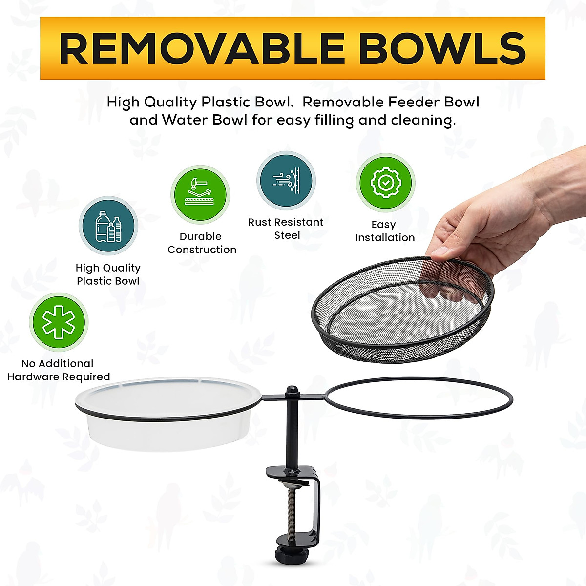 Bird Feeders for Outdoors - Forest & Twelfth Platform Bird Feeder Stand, Weather Proof Bird Water Feeder for Balcony Railing, 360° Rotation Standing Bird Feeder with Seed & Water Trays and Feed Scoop