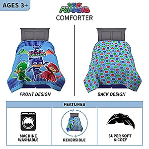 Franco Kids Bedding Super Soft Microfiber Reversible Comforter, Twin/Full, PJ Masks
