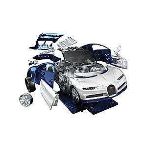 Airfix Quickbuild Bugatti Chiron Brick Building Plastic Model Kit Car J6044,Blue