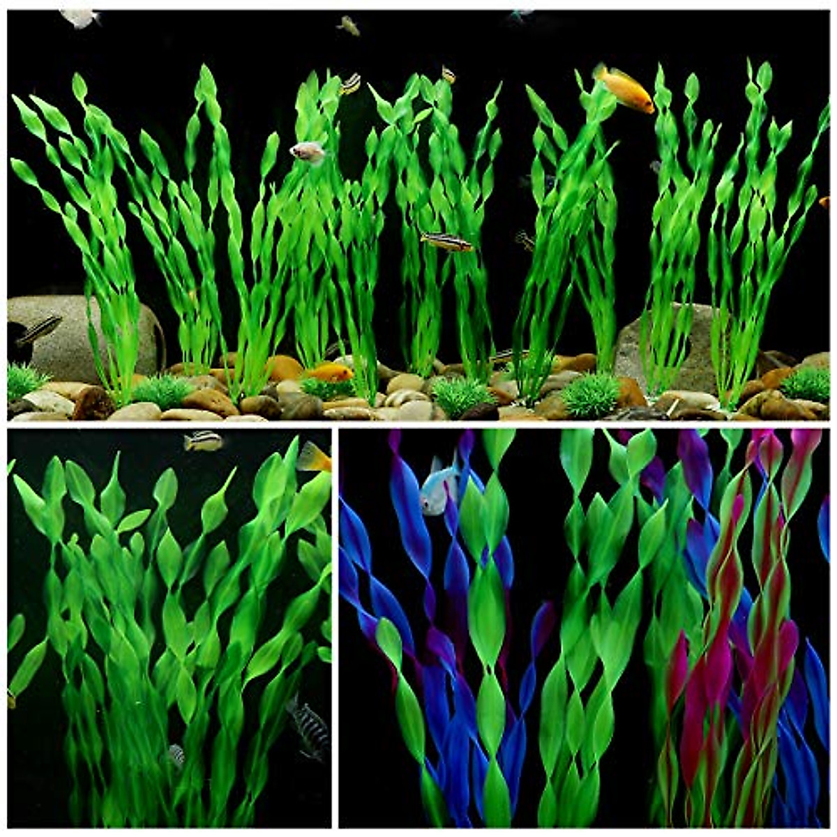 CousDUoBe 11 Pack Artificial Seaweed Decor，Used for Household and Office Aquarium Simulation Plastic Seaweed Water Plants（12 inches）