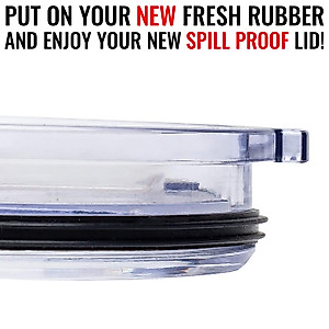 Pack of 2, 20 & 10 oz Replacement Rubber Lid Ring, 3.3 Inch Diameter - Gasket Seals, Lid for Insulated Stainless Steel Tumblers, Cups Vacuum Effect, fit for Brands - Yeti, Ozark Trail, Beast - Black