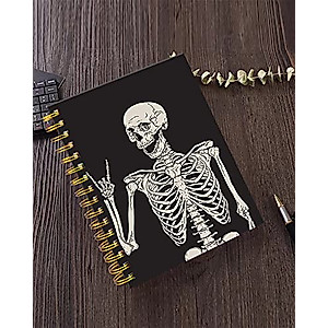 iampanda Spiral Journal Notebook,Strong Twin-Wire Binding with Premium Paper for Girl Women,Cool Funny 60 Sheets A5 College Ruled Notebook/Journal,Perfect for School Office Home Gifts,Skull Human Skeleton