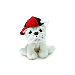 Burton & Burton Plush Eugene - White Bulldog with Baseball Cap