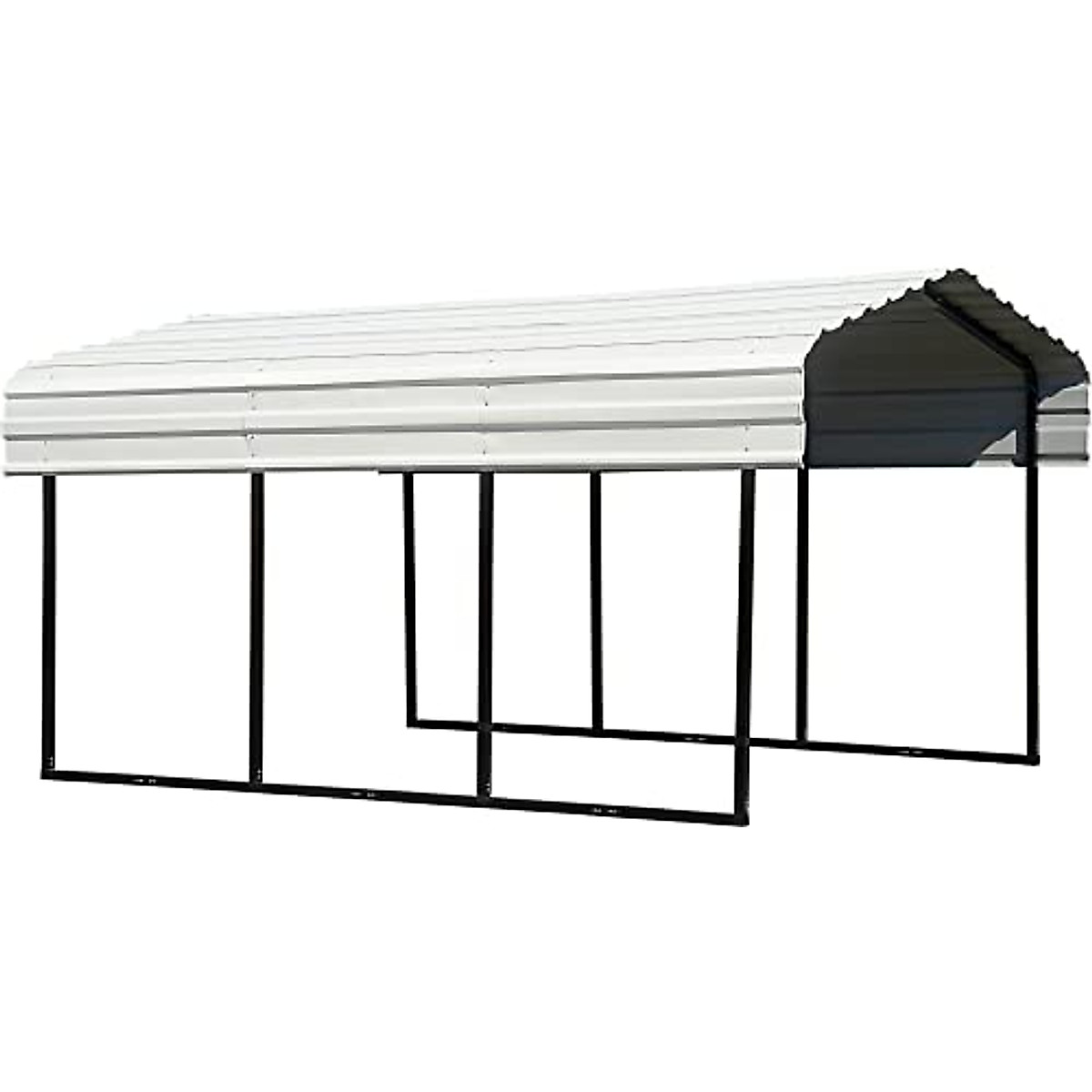 Arrow Shed 10' x 15' x 7' Carport Car Canopy with Galvanized Steel Horizontal Roof, Garage Shelter for Cars and Boats, Eggshell