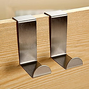 Vermon 2Pcs Multi-Use Potty and Utility Hook, Hooks for Hanging to Hang Over Toilet Tank Or Door, High Durability Space-Saving Metal Storage Hook, Punch Free Towel Clothes Storage Hooks 2pcs